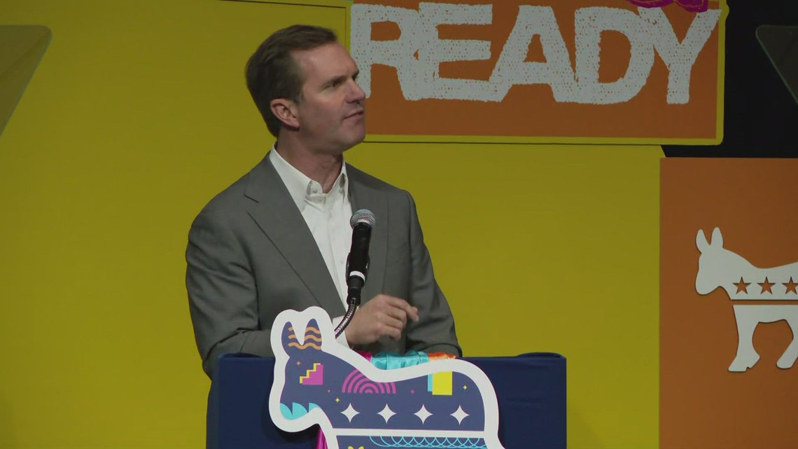 Kentucky Gov. Andy Beshear at Nebraska Democratic Party's Ben Nelson ...