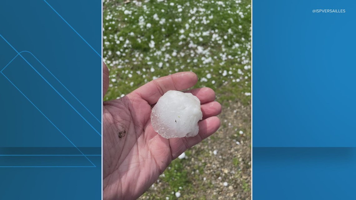 Indiana State Police find 'baseball-sized hail' in southern Indiana ...