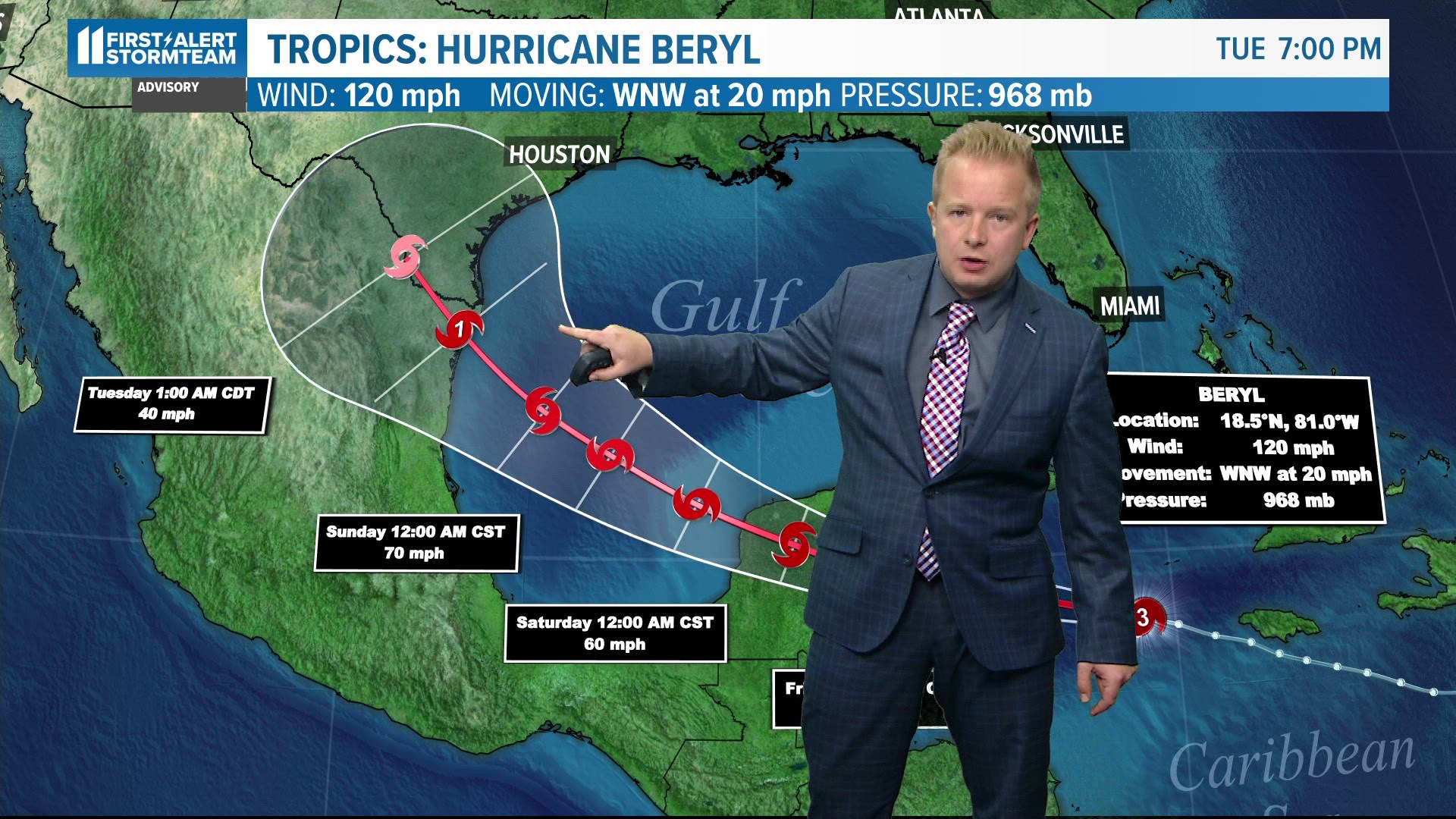 Hurricane Beryl heading for Mexico and Texas; Latest path here | whas11.com