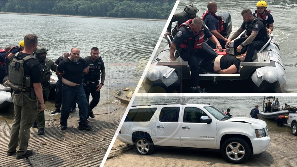 Wanted suspect arrested after swimming in Ohio River | whas11.com