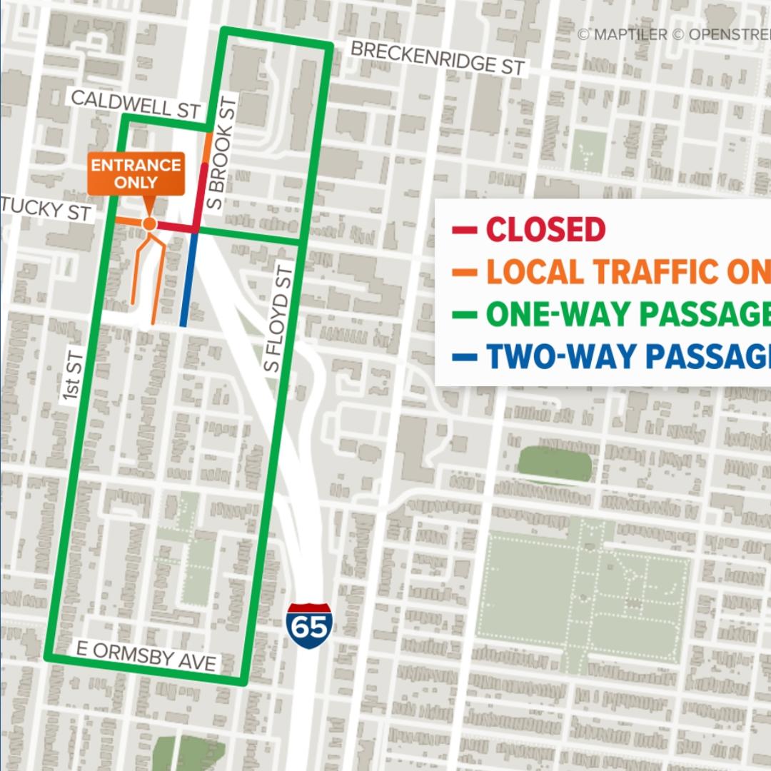 MAPS: Louisville roads close as major I-65 construction begins | whas11.com