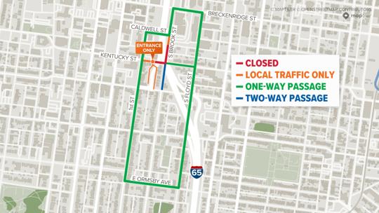 MAPS: Louisville roads close as major I-65 construction begins | whas11.com