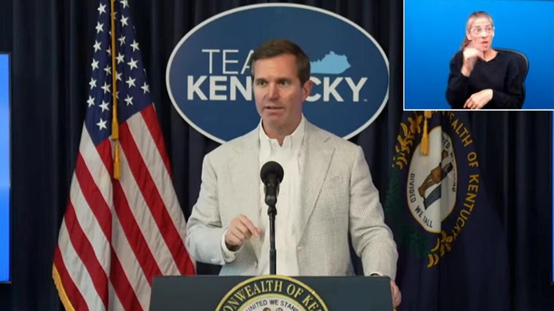 Gov. Andy Beshear accuses Trump of using Kentucky families as a 'prop ...