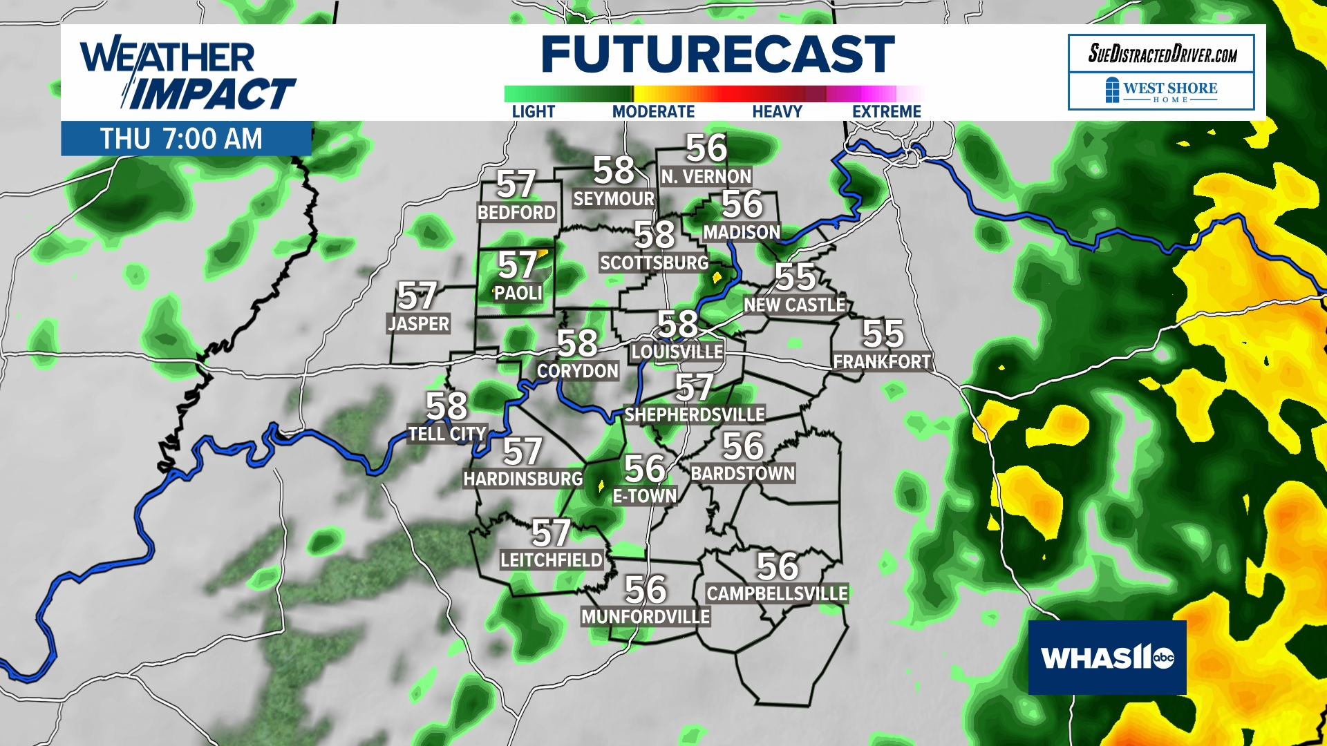 Steady, at times heavy rain, through early Thursday | whas11.com