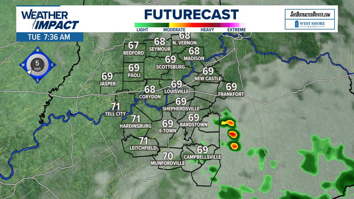 Strong storms possible in Louisville on Monday; Latest timeline ...