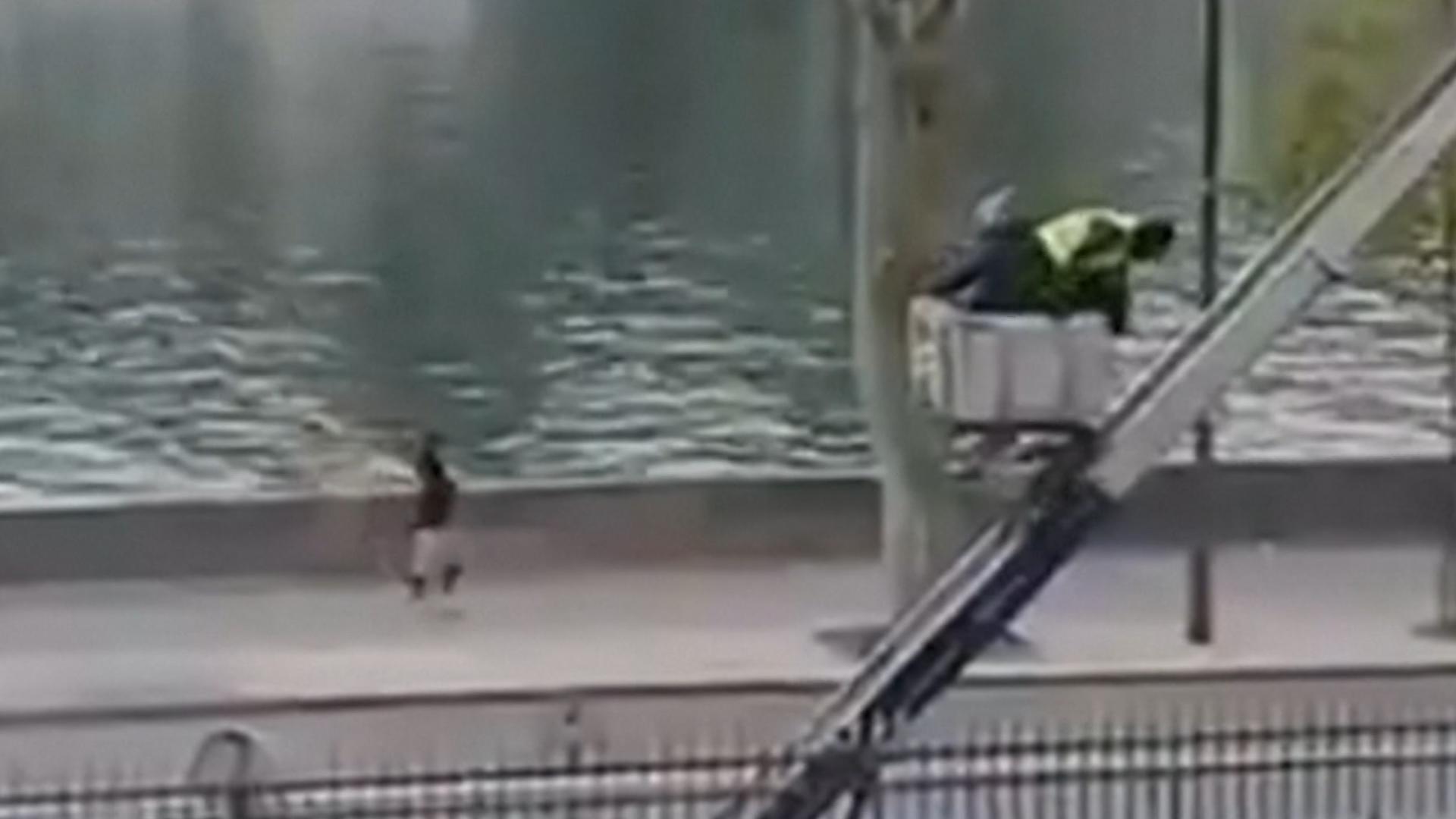 Video captures Louvre jewel thieves emerging from museum in a cherry ...