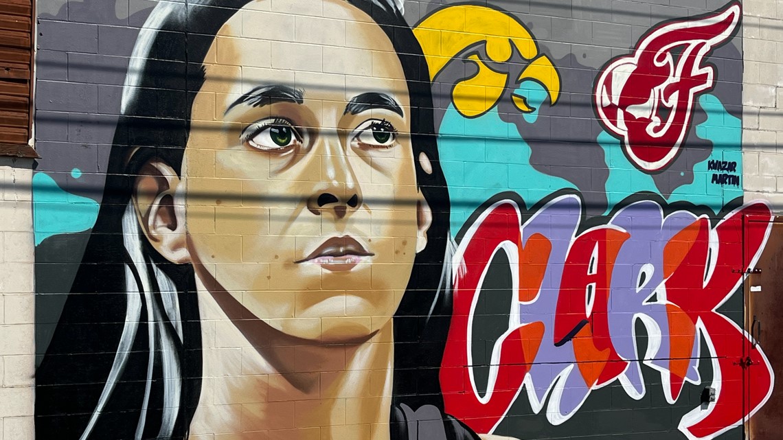 Mural of Caitlin Clark painted by Indianapolis artist | whas11.com